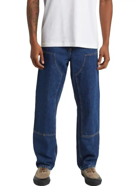 Carhartt Work In Progress Double Knee Work Jeans - Blue Stone Washed