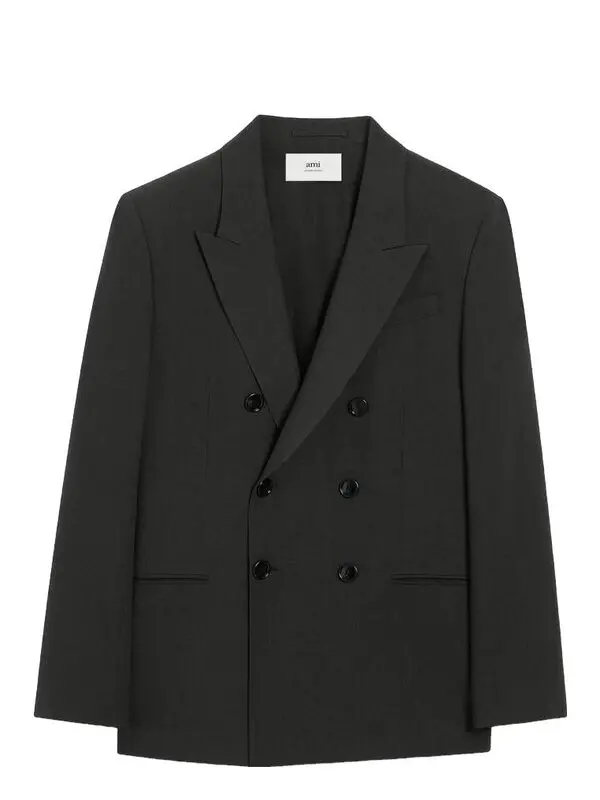 Ami Double-breasted Jacket - Grey