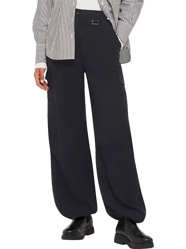 Whistles Grace Luxe Cargo Pants - Navy