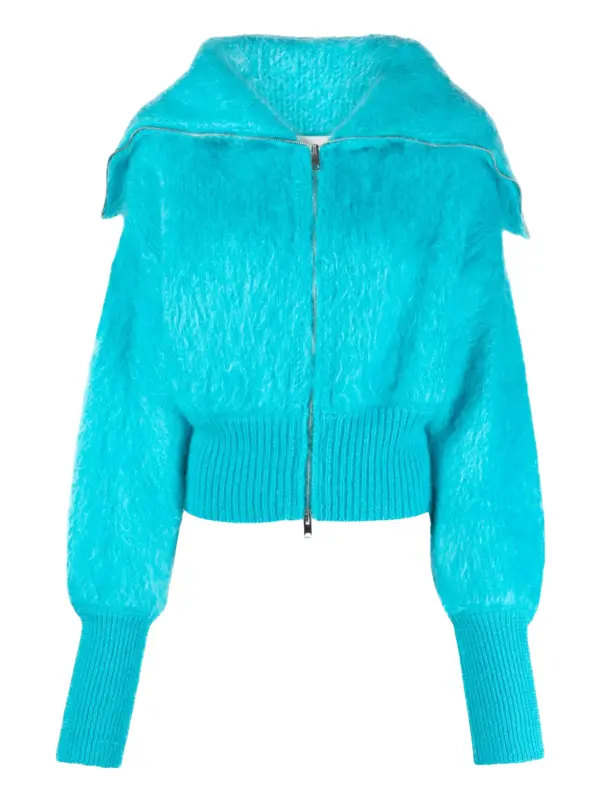 SA SU PHI Jen Zip-up Mohair-blend Cardigan - Blue