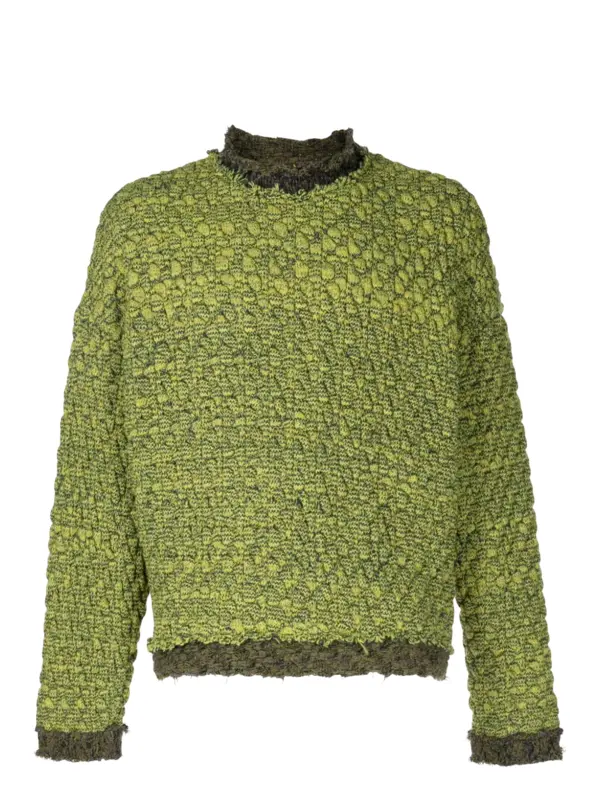 VITELLI Intarsia-knit Logo Mélange Jumper - Green