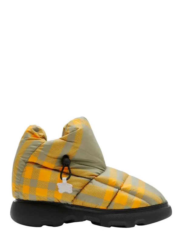 Burberry Check Padded Ankle Boots - Neutrals