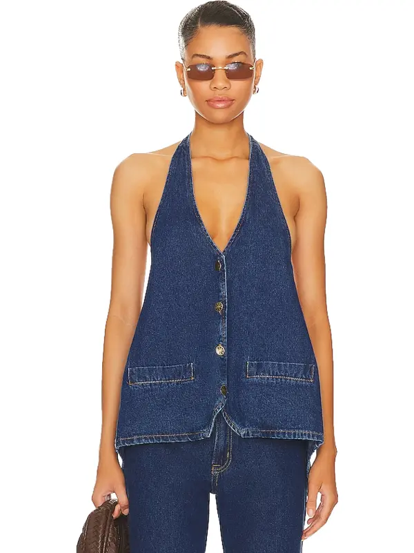 Lioness Hills Halter Top - Dark Denim