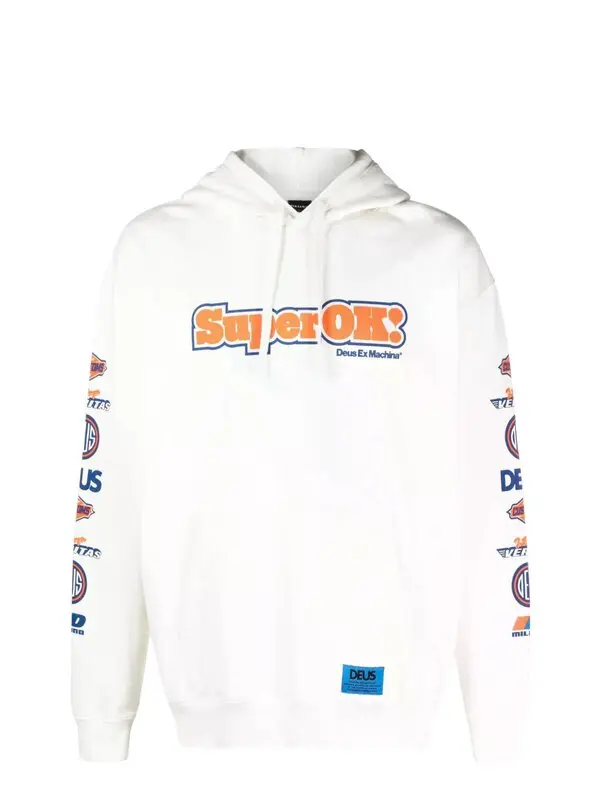 Deus Ex Machina Circuit Recycled Cotton Hoodie - White
