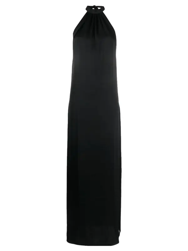 MAISON CLOSE Open-back Satin-weave Dress - Black