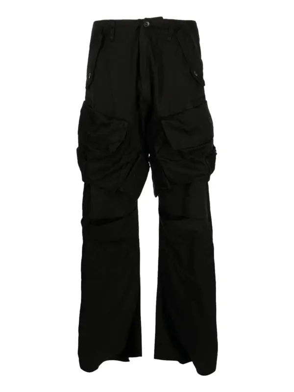 JULIUS Panelled Cargo Trousers - Black
