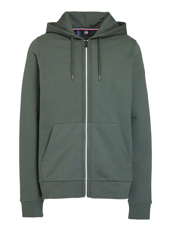 Fusalp Leo French Cotton-terry Zip-up Hoodie - Grey Green