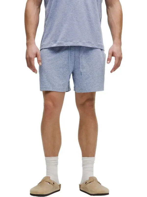Lululemon Soft Jersey Short 5 - Heathered Washed Denim/heathered Starch Blue