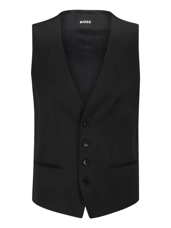 Hugo Boss Single-breasted Tailored Waistcoat - Black