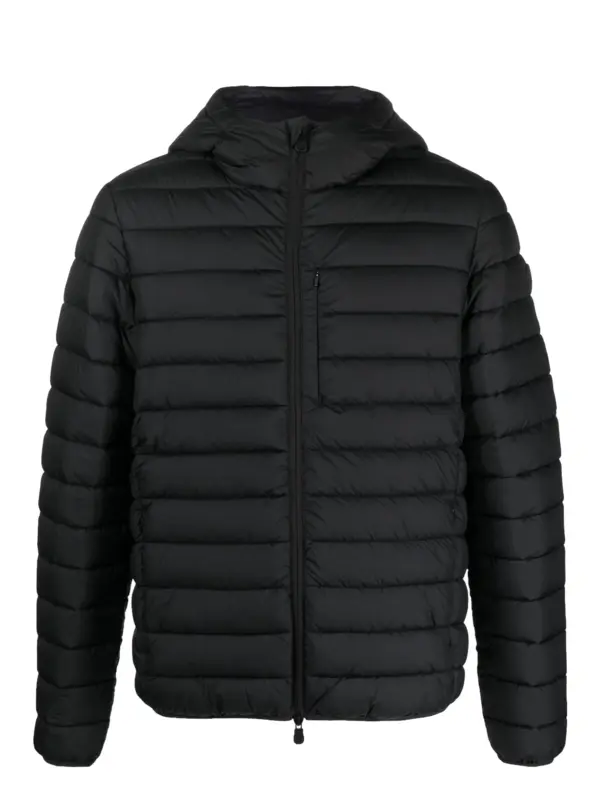 SAVE THE DUCK Logo-patch Padded Hooded Jacket - Black