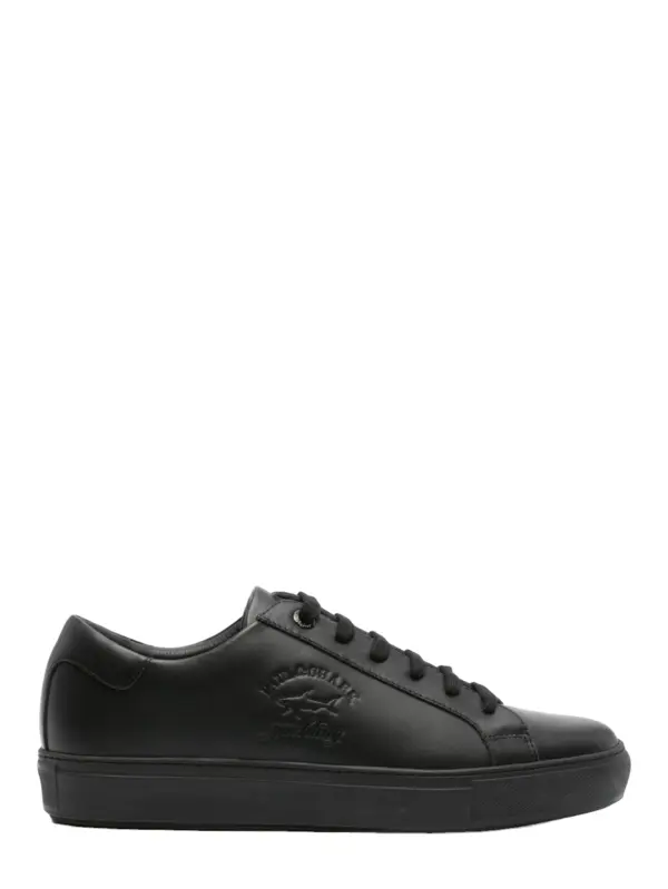 Paul & Shark Logo-debossed Panelled Leather Sneakers - Black