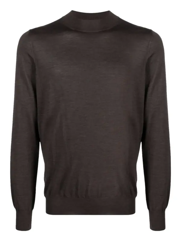 BARBA NAPOLI High-neck Jumper - Brown