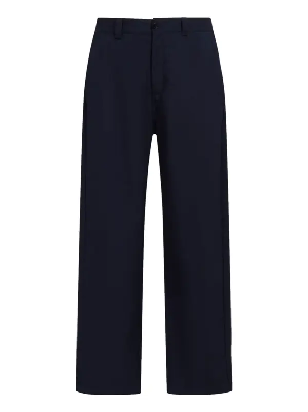 Marni Logo-waistband Virgin Wool Trousers - Blue