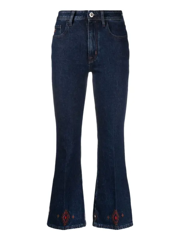 Jacob Cohen Victoria Embroidered Cropped Jeans - Blue