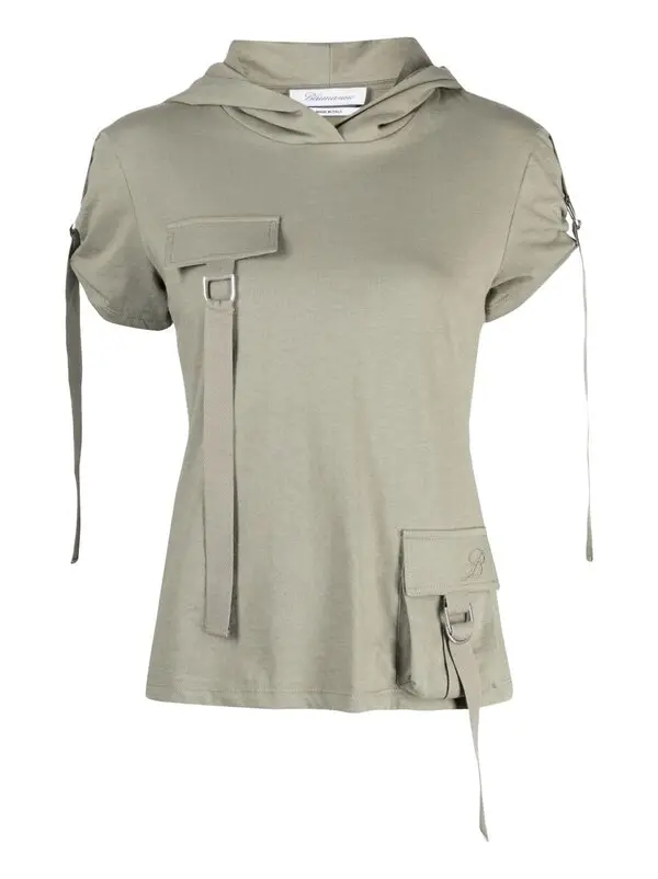 Blumarine Cargo-pocket Hooded T-shirt - Green