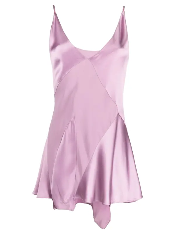 MAISON MARGIELA Panelled Satin Minidress - Purple