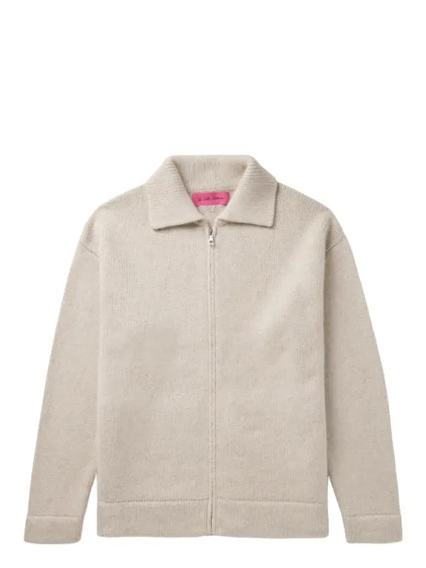 THE ELDER STATESMAN Cashmere Zip-up Sweater - Neutrals