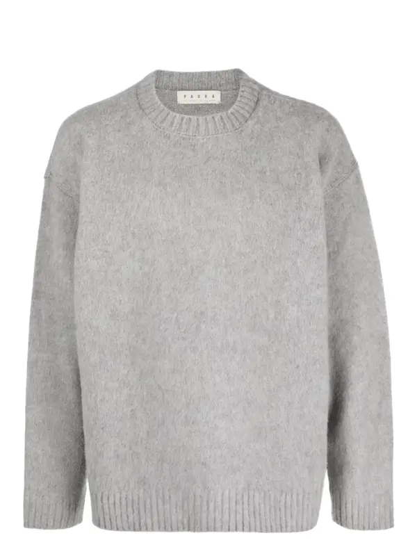 PAURA Ribbed-trim Virgin Wool Jumper - Grey
