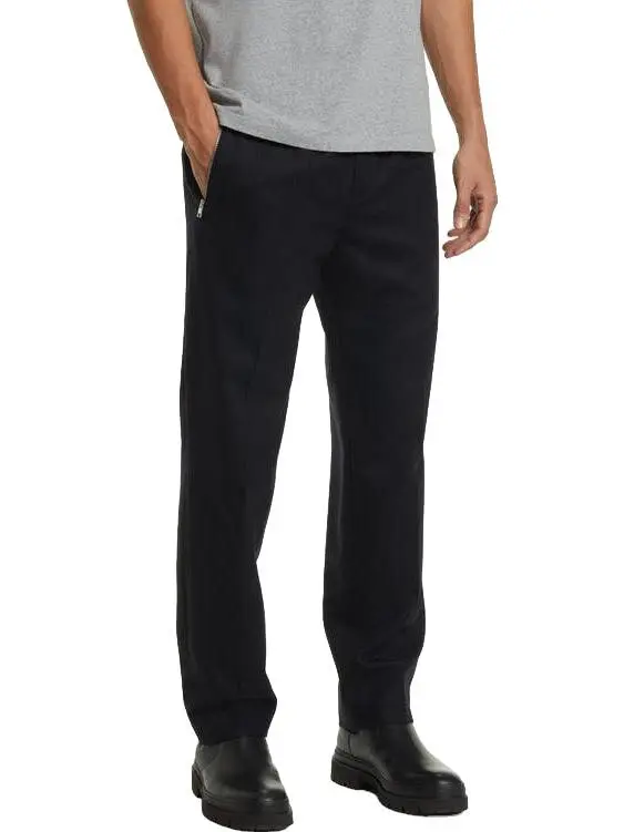 FRAME Wool Blend Flannel Travel Pants - Navy