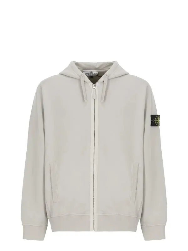 Stone Island Cotton Sweatshirt With Zip Fastening - Grey