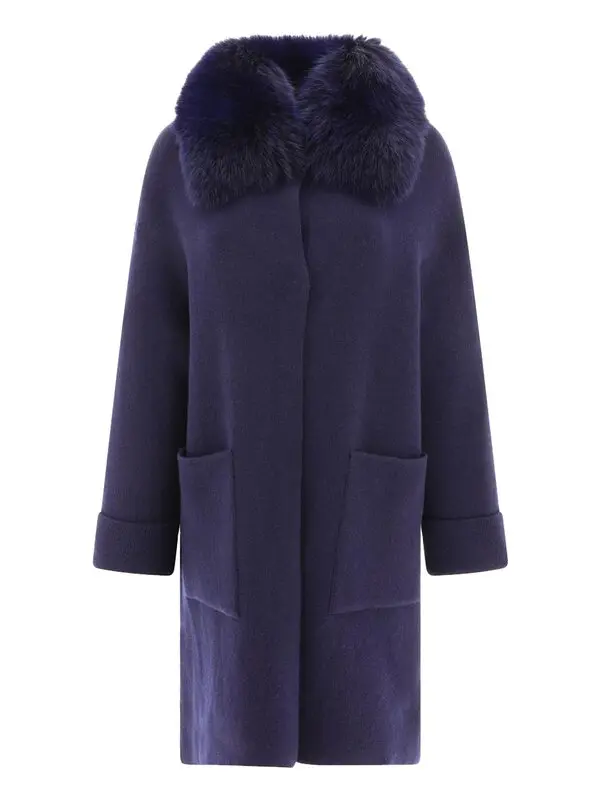 GIOVI Wool And Cashmere Coat - Blue