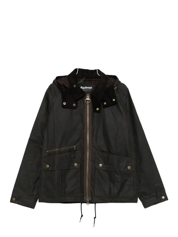 Barbour Hooded Jacket With Flap Pockets - Blue