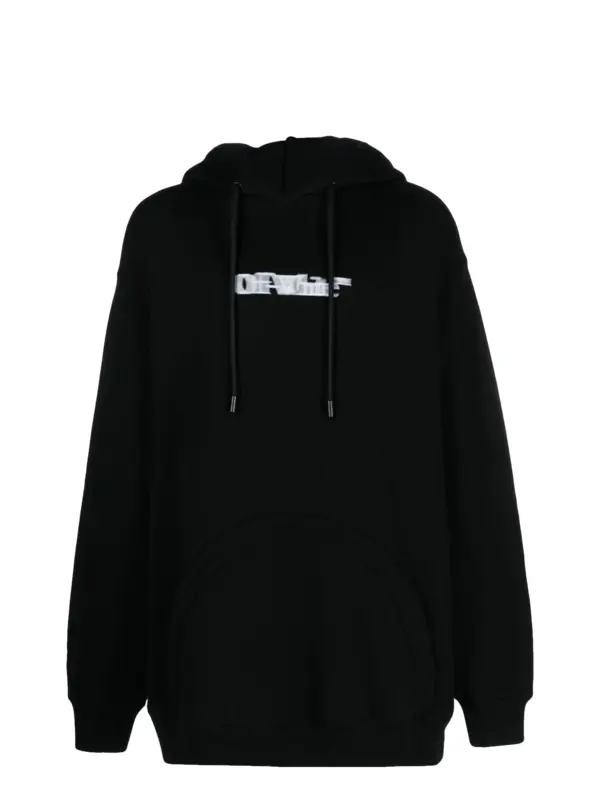Off-White Logo-print Cotton Hoodie - Black