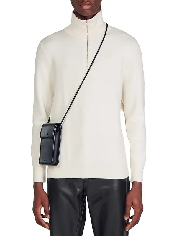 Sandro Quarter Zip Sweater - Ecru