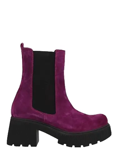 DIVINE FOLLIE Ankle Boots In Leather - Purple