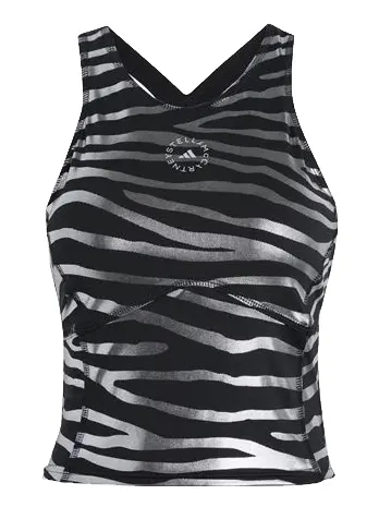 Adidas By Stella McCartney Metallic Cropped Tank Top - Black