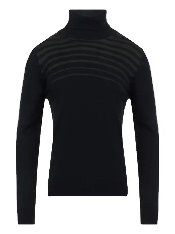 TSD12 Striped Two-tone Turtleneck - Navy