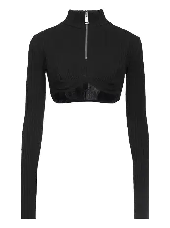 ANDREĀDAMO Knitted Crop Top - Black