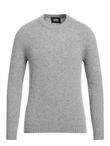 Alpha Studio Sweater In Geelong Wool And Naia Acetate - Grey