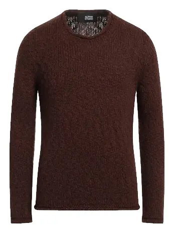 Alpha Studio Sweater In Chocolate - Brown