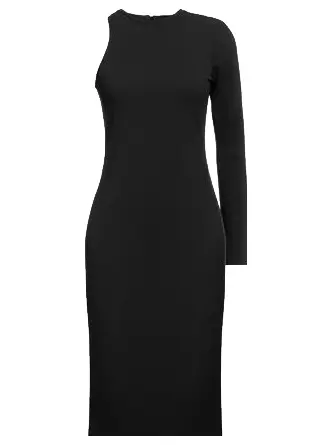 MERCI One-shoulder Midi Dress - Black