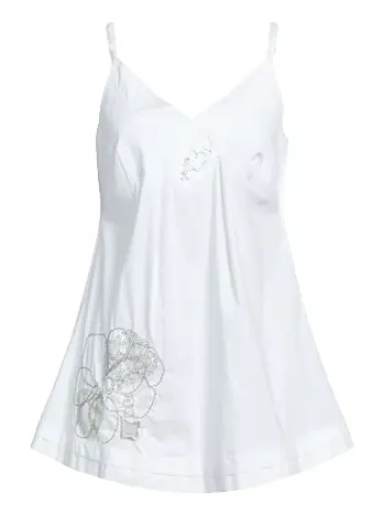 ELISA CAVALETTI BY DANIELA DALLAVALLE Woven Top With Appliqués - White
