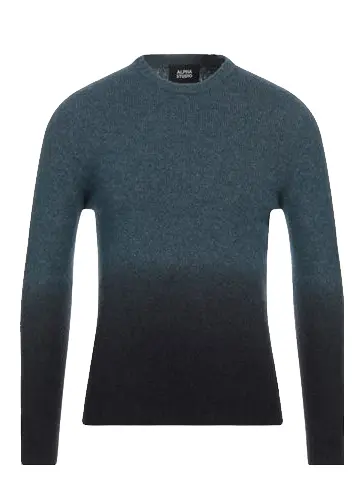 Alpha Studio Knitted Multicolor Pattern Sweater - Green