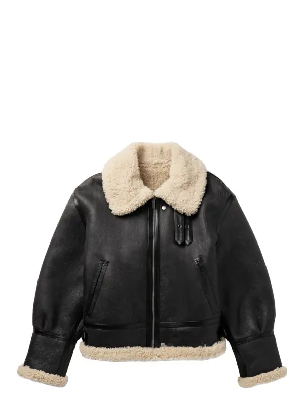 Saint Laurent Reversible Leather-trimmed Shearling Flight Jacket - Black