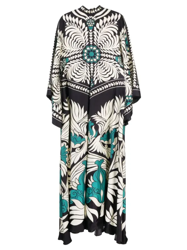 La DoubleJ Magnifico Abstract-print Silk Dress - Black