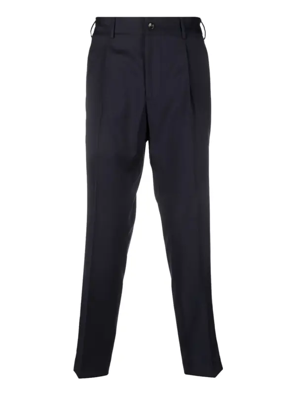 DELL'OGLIO Pleat Detailing Wool Trousers - Blue