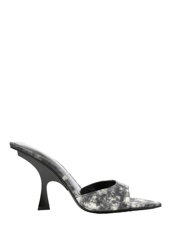 Attico 100mm Bleached-effect Pointed-toe Sandals - Grey