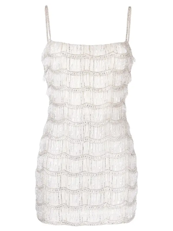 Rachel Gilbert Sadie Fringed Mini Dress - White