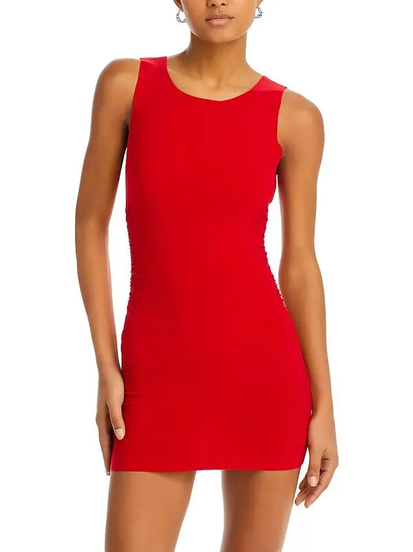Norma Kamali Ruched Mini Dress - Tiger Red