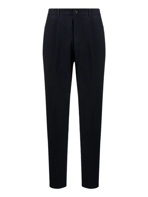 DELL'OGLIO Pleated Cotton-blend Trousers - Blue