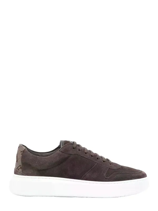 Herno Monogram-pattern Suede Sneakers - Brown
