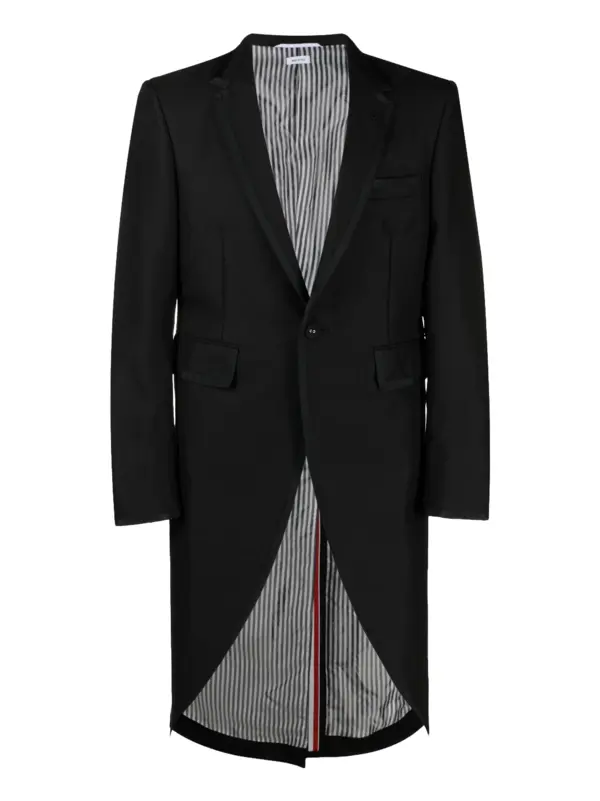Thom Browne Single-breasted High-low Coat - Black