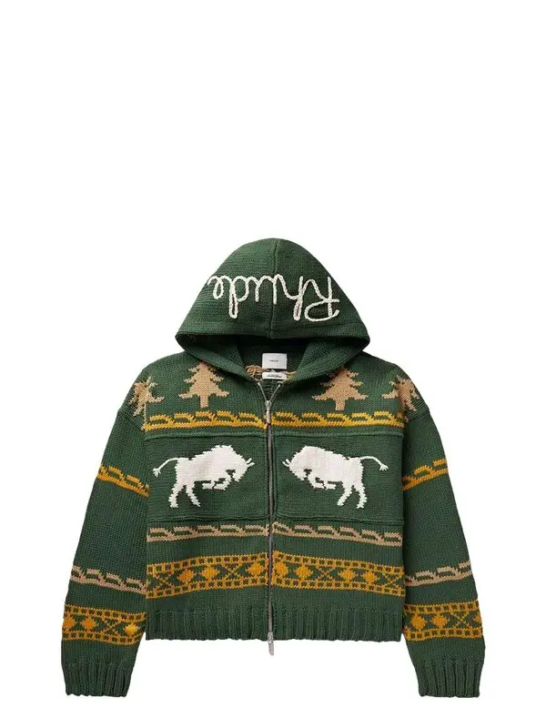 Rhude X Lamborghini Knit Zip Hoodie - Raging Bull