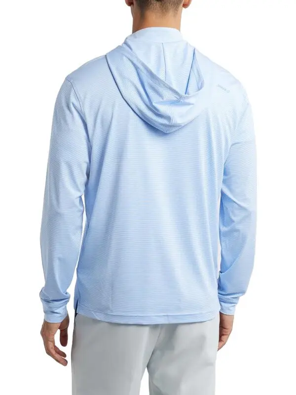 Johnnie-o Hybrid Performance Quarter Zip Hoodie - Seychelles
