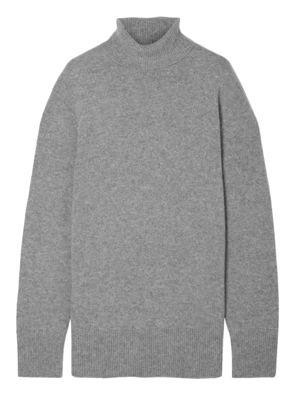 THE ROW Stepny Oversized Wool And Cashmere-blend Turtleneck Sweater - Gray