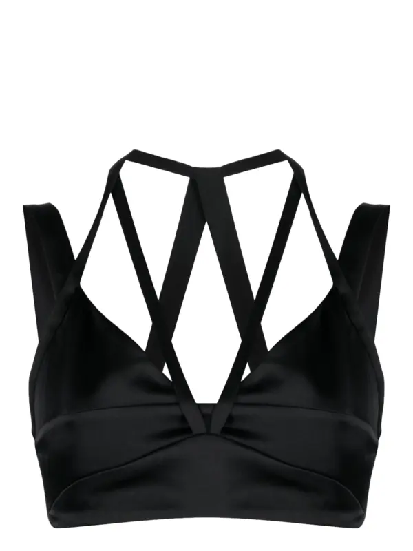 REV Strap-detail Sleeveless Cropped Top - Black